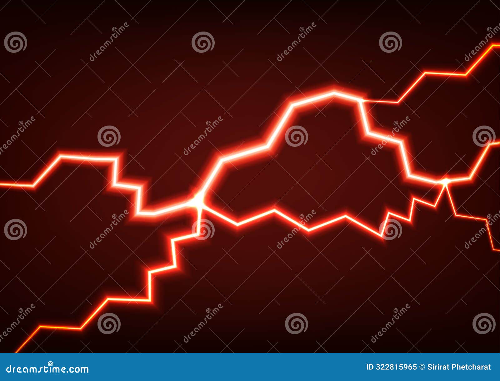 Lighting Technology Red Thunder Electric Spark Background Stock Vector ...