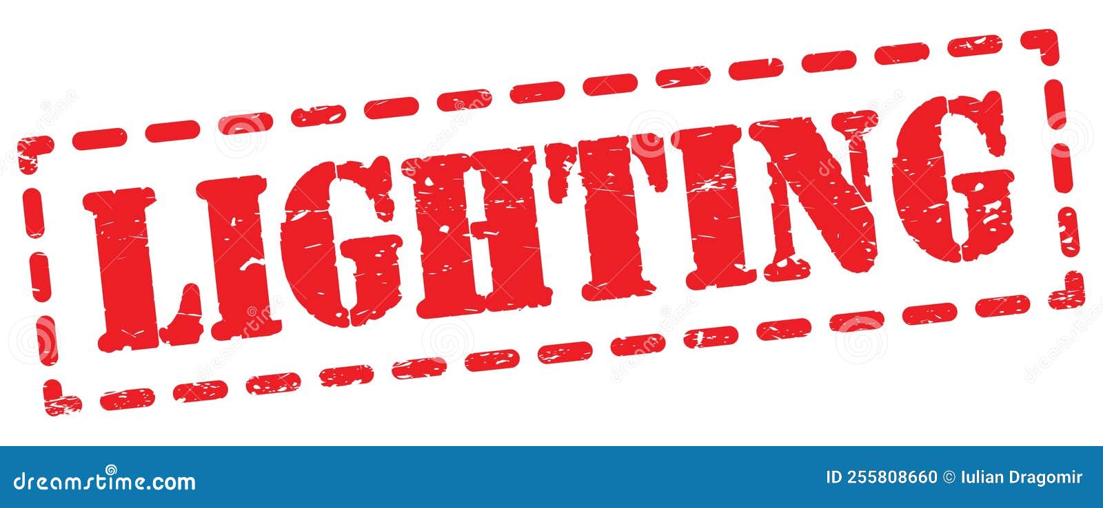 LIGHTING Text Written on Red Stamp Sign Stock Illustration ...