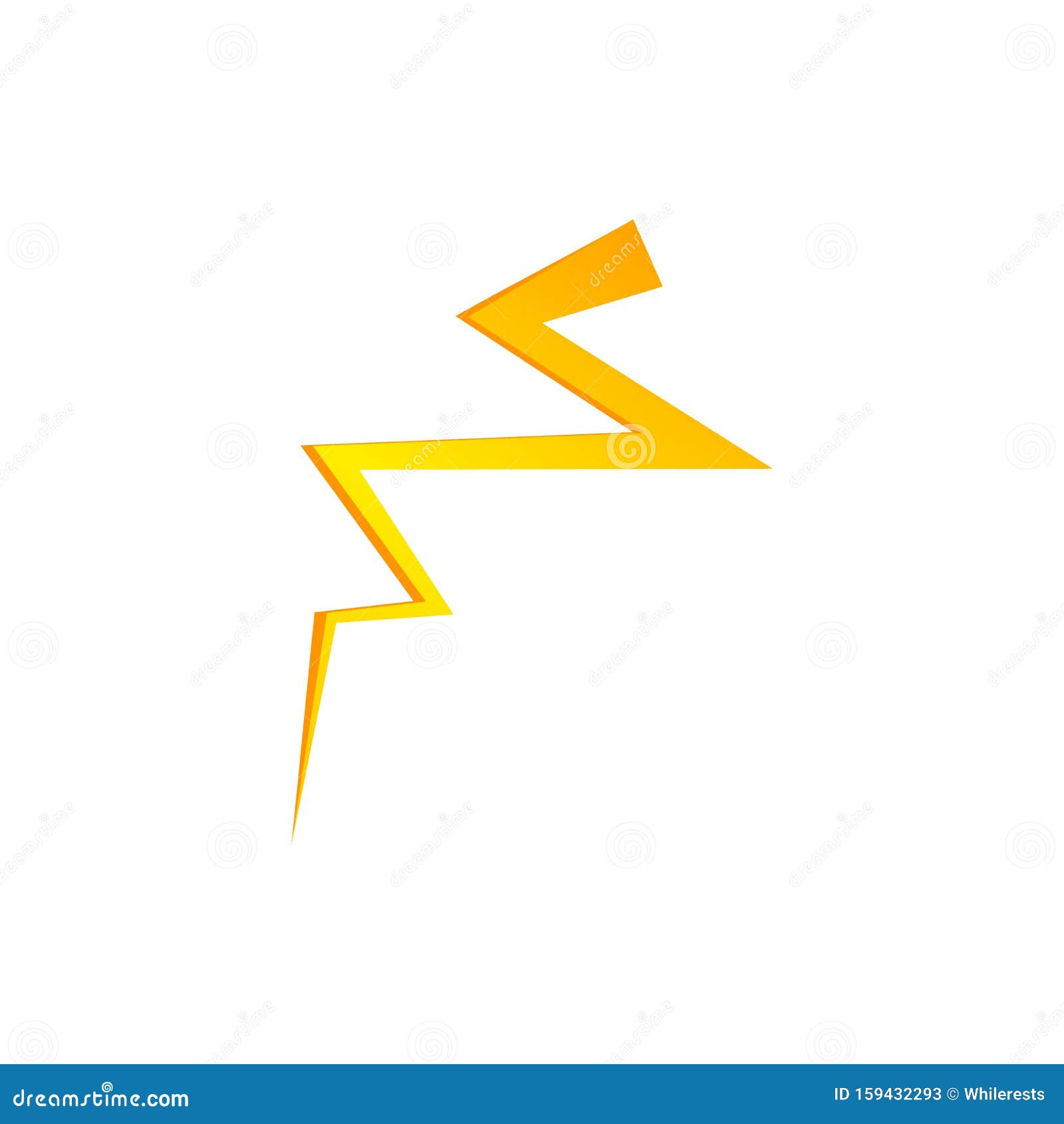 Lighting Thunder Bolt Flash Yellow Icon Set in Flat Style Isolated on ...