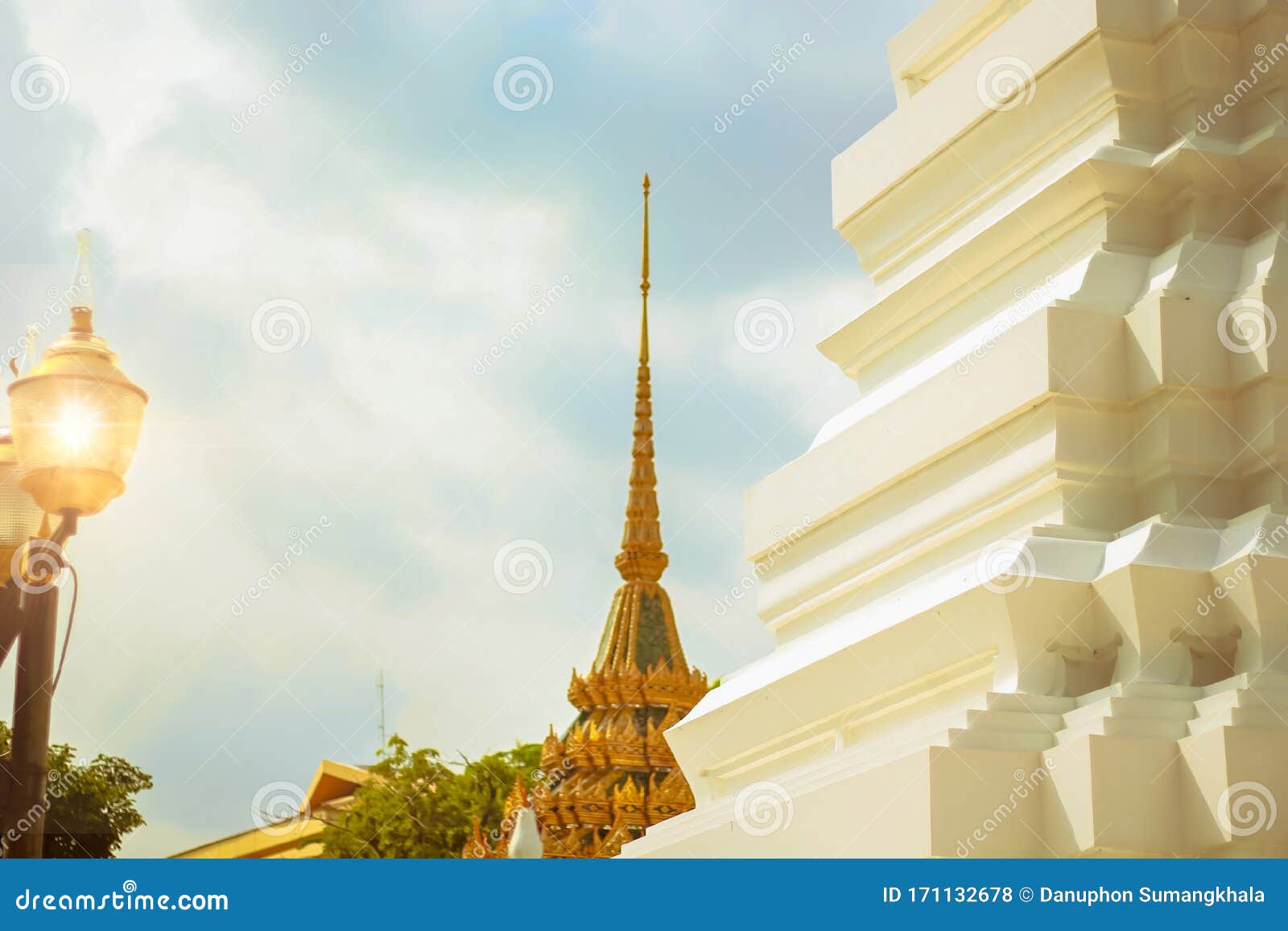 Lighting and Top Thai Architecture Stock Photo - Image of famous ...