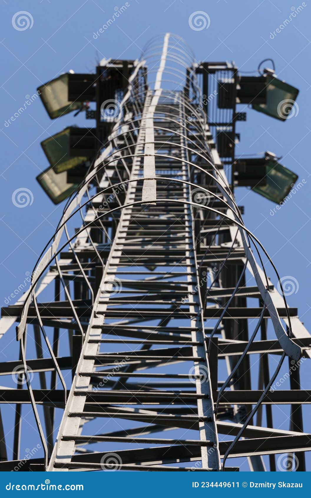 Lighting Tower, Bottom View of the Tower Against the Sky Stock Image ...