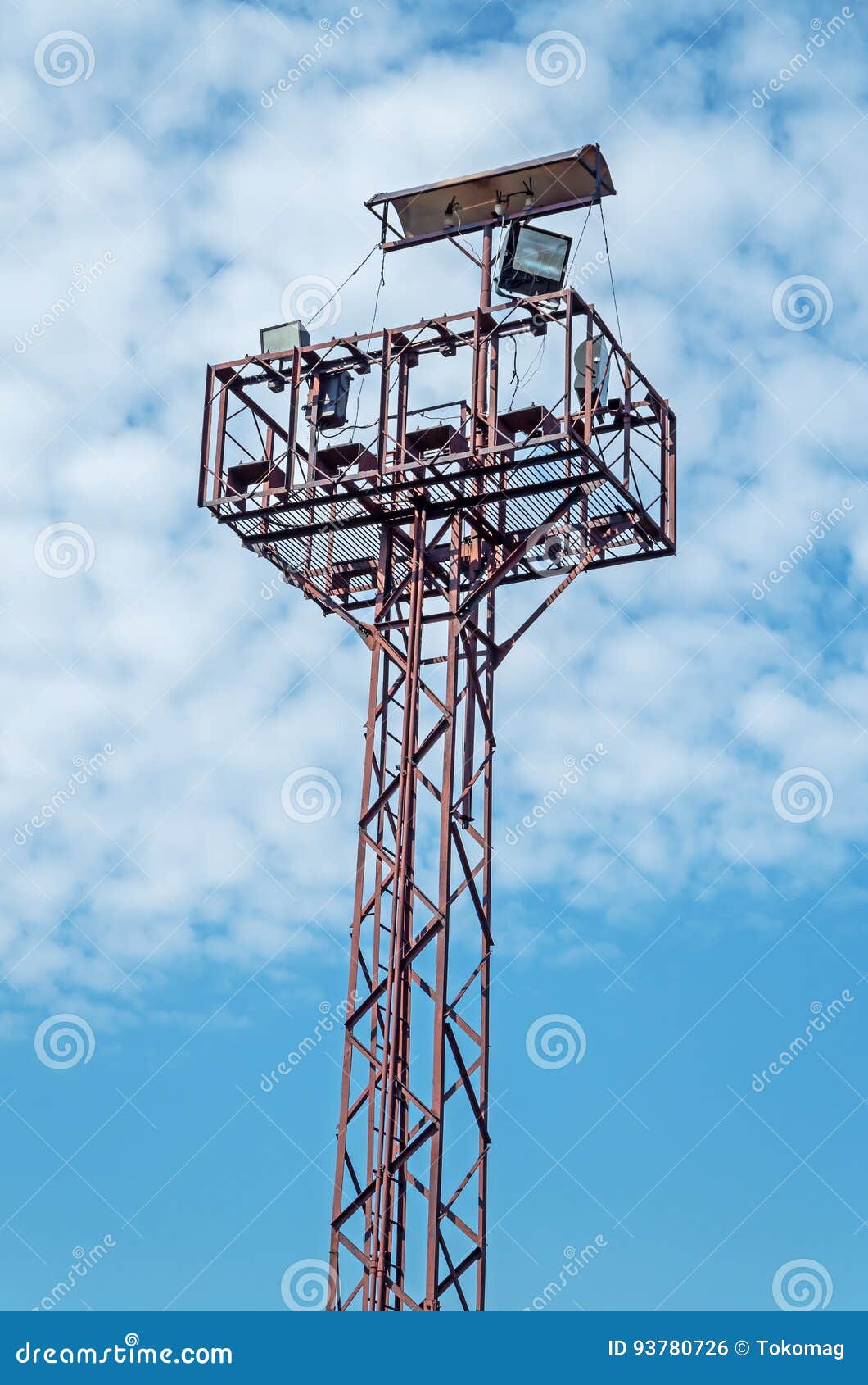 Lighting tower stock photo. Image of metal, girder, electrical - 93780726