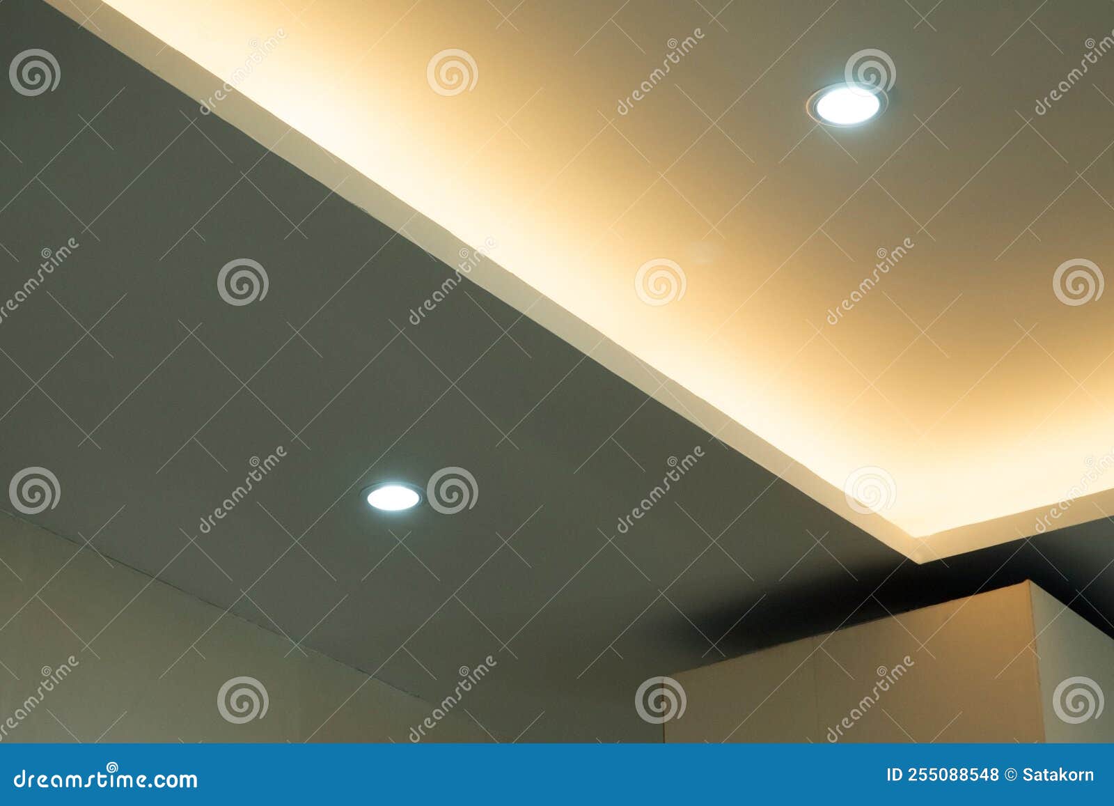 Lighting and Two-level Ceiling in the Modern Building Stock Photo ...