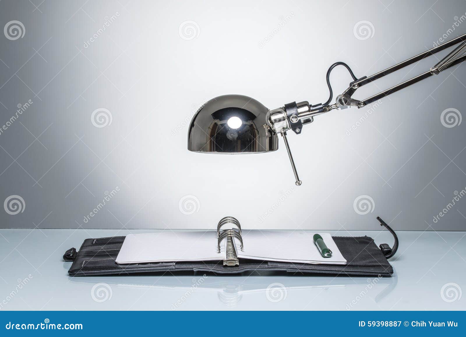 Lighting Up Notebook Diary Writing with Desk Lamp Stock Image - Image ...