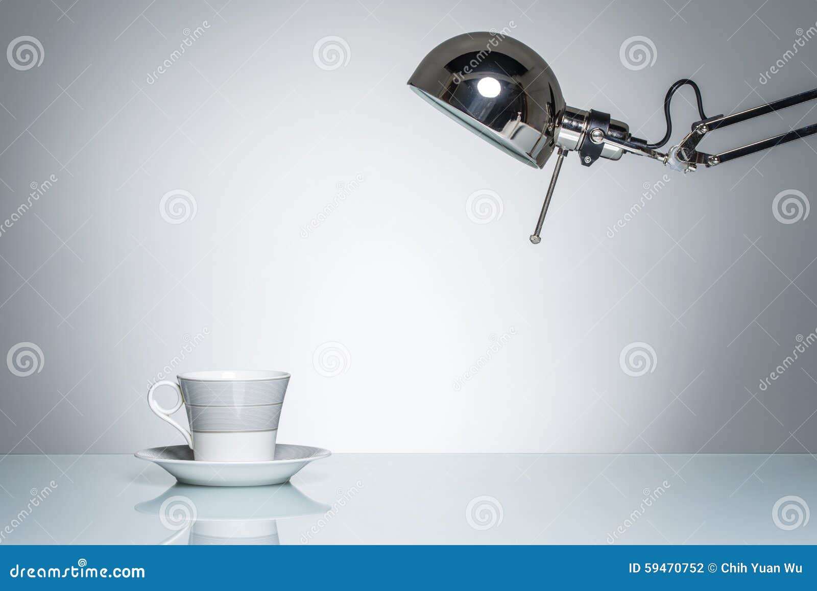 Lighting Up White Mug Coffee Cup with Desk Lamp Stock Photo - Image of ...