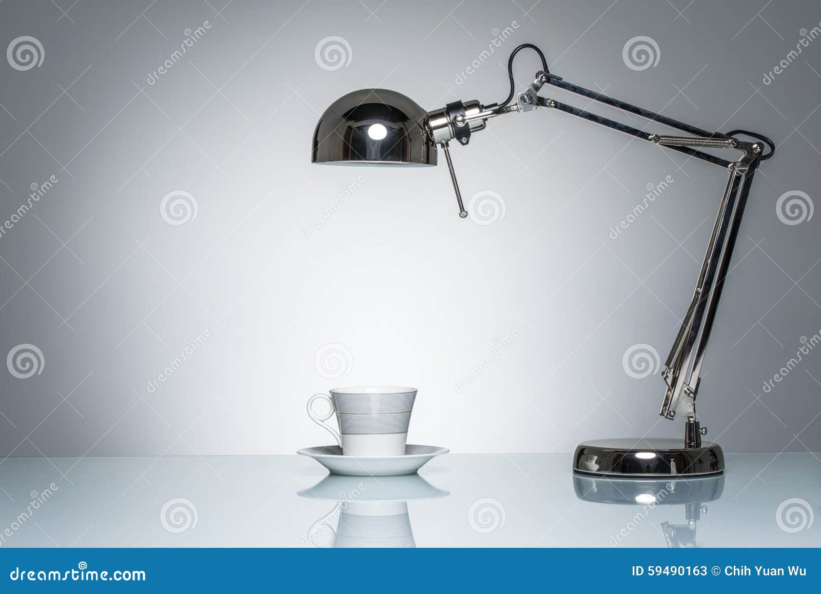 Lighting Up White Mug Coffee Cup with Desk Lamp Stock Image - Image of ...