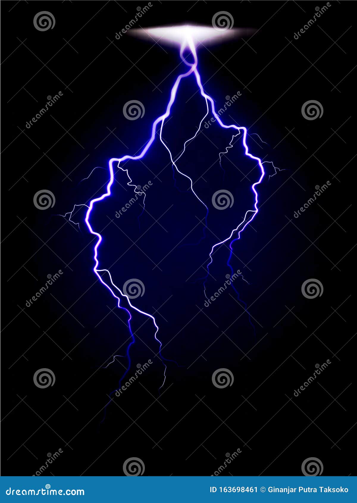 Realistic Lightning Effect for Design. Energy Electroshock Effect or ...