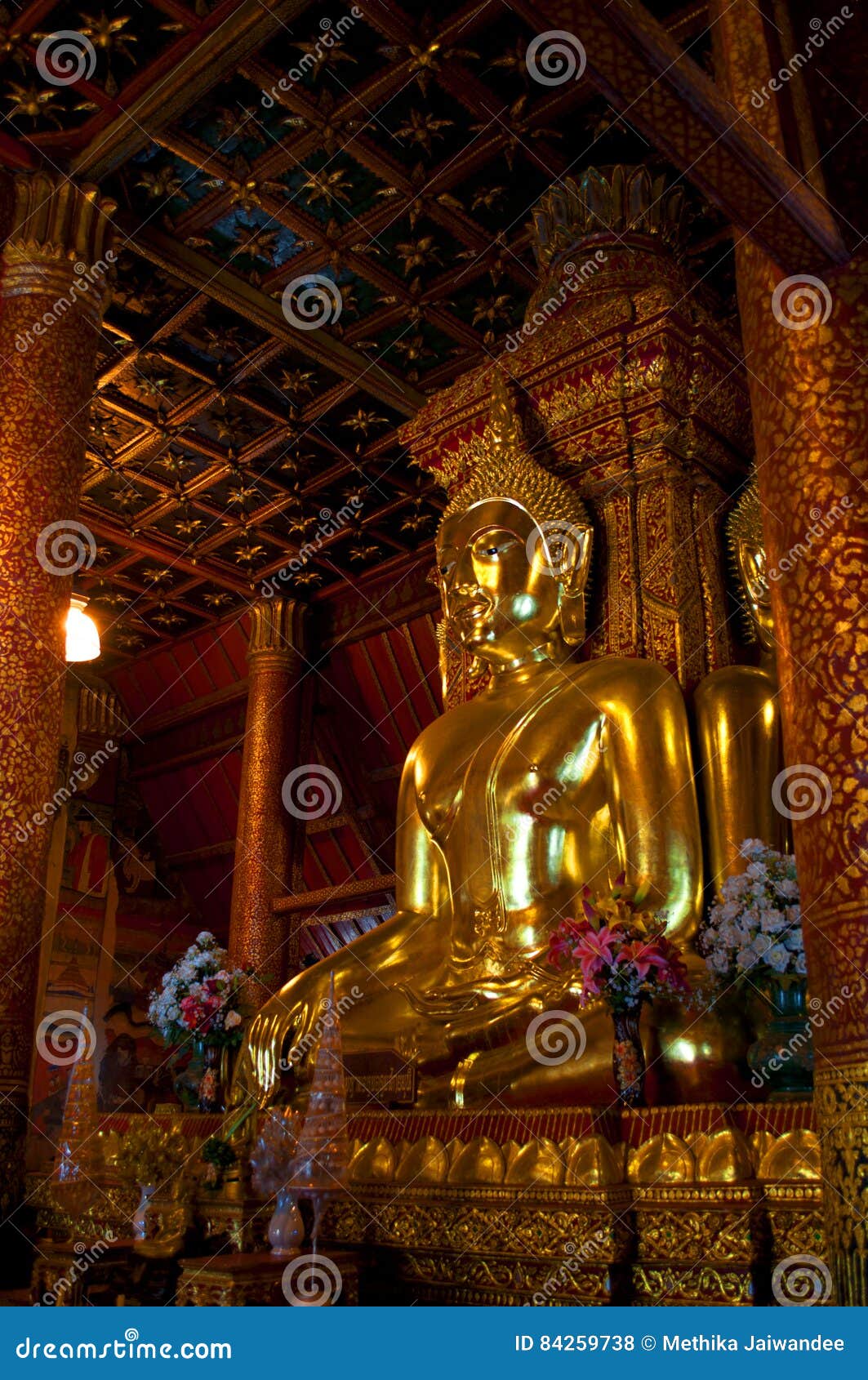 Lighting yellow of buddha editorial stock photo. Image of outdoor ...