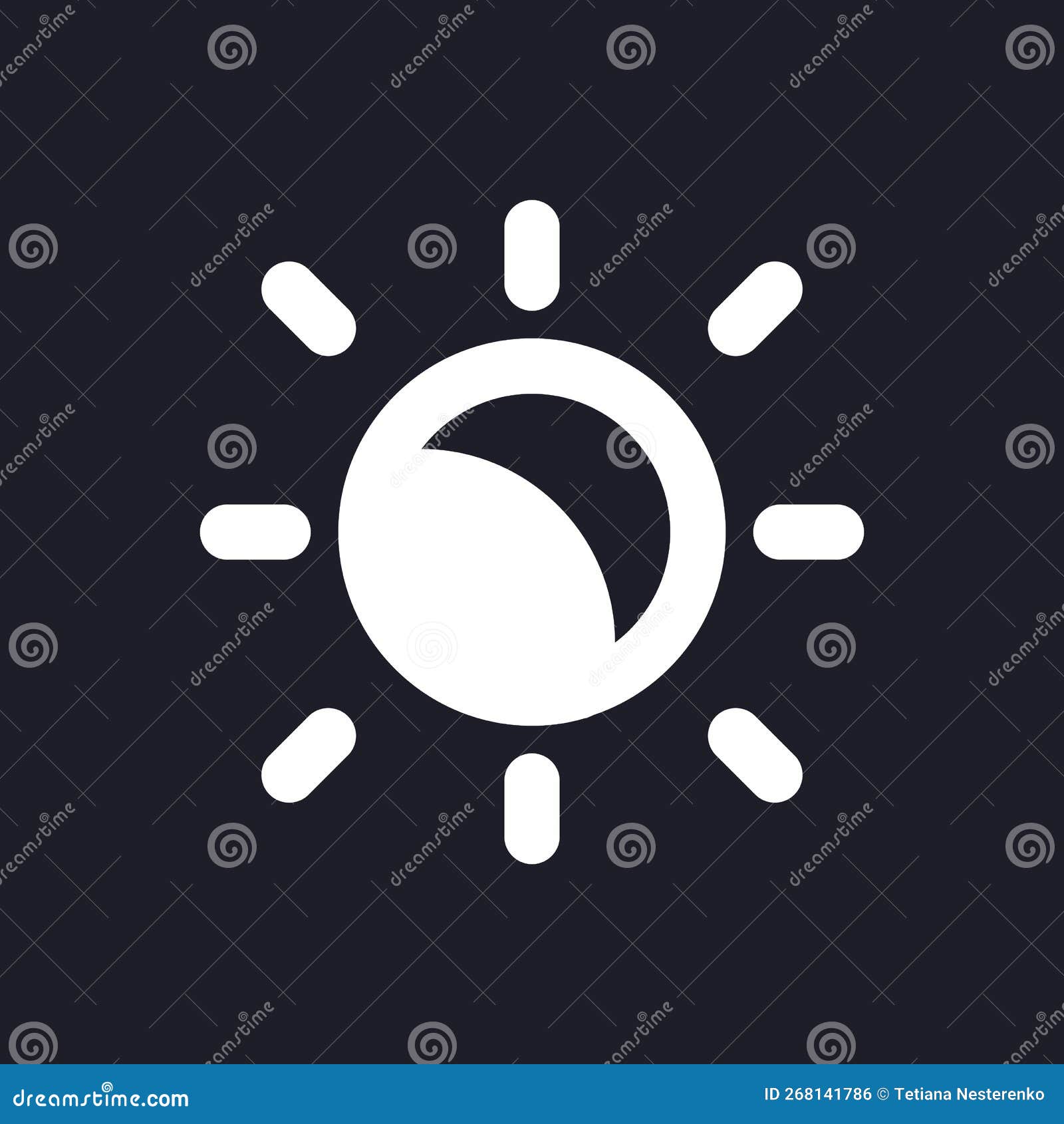 Lightness Level White Pixel Perfect Solid Ui Icon Stock Vector ...