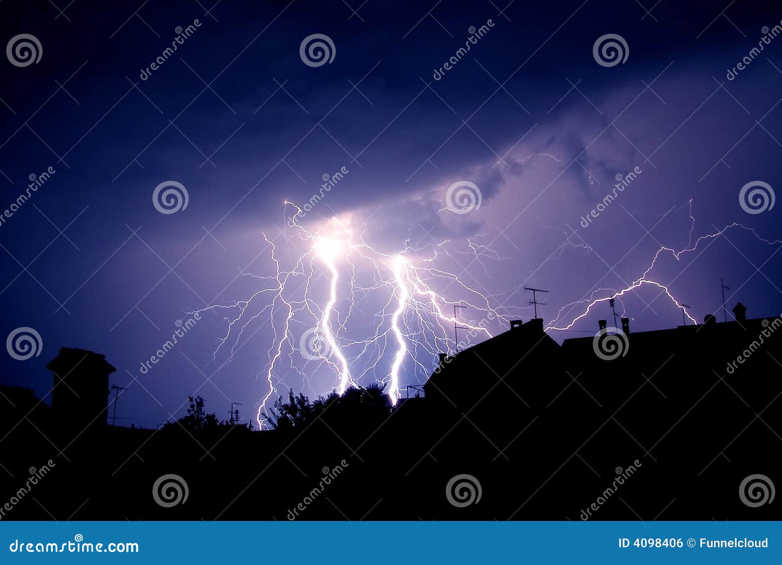 Lightning stock photo. Image of rainstorm, nature, rain - 4098406