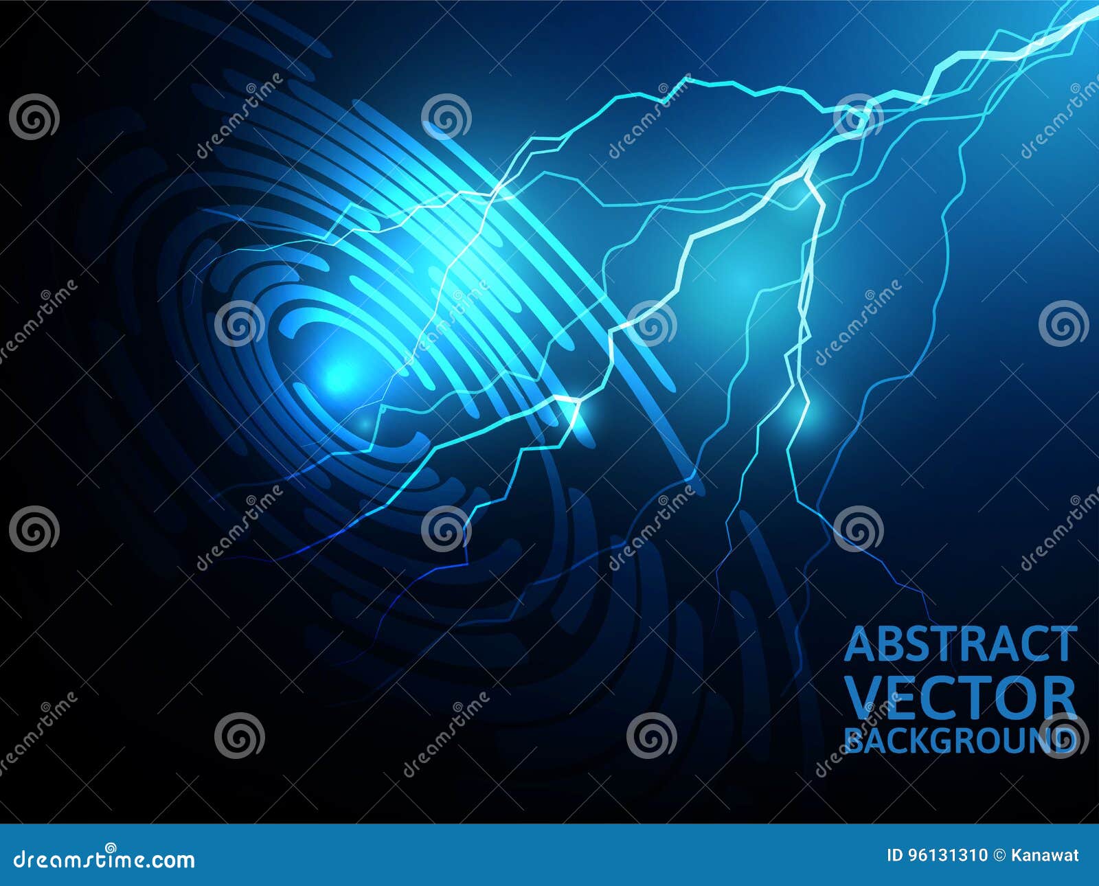 Lightning Abstract Vector Blue Background Stock Vector - Illustration ...