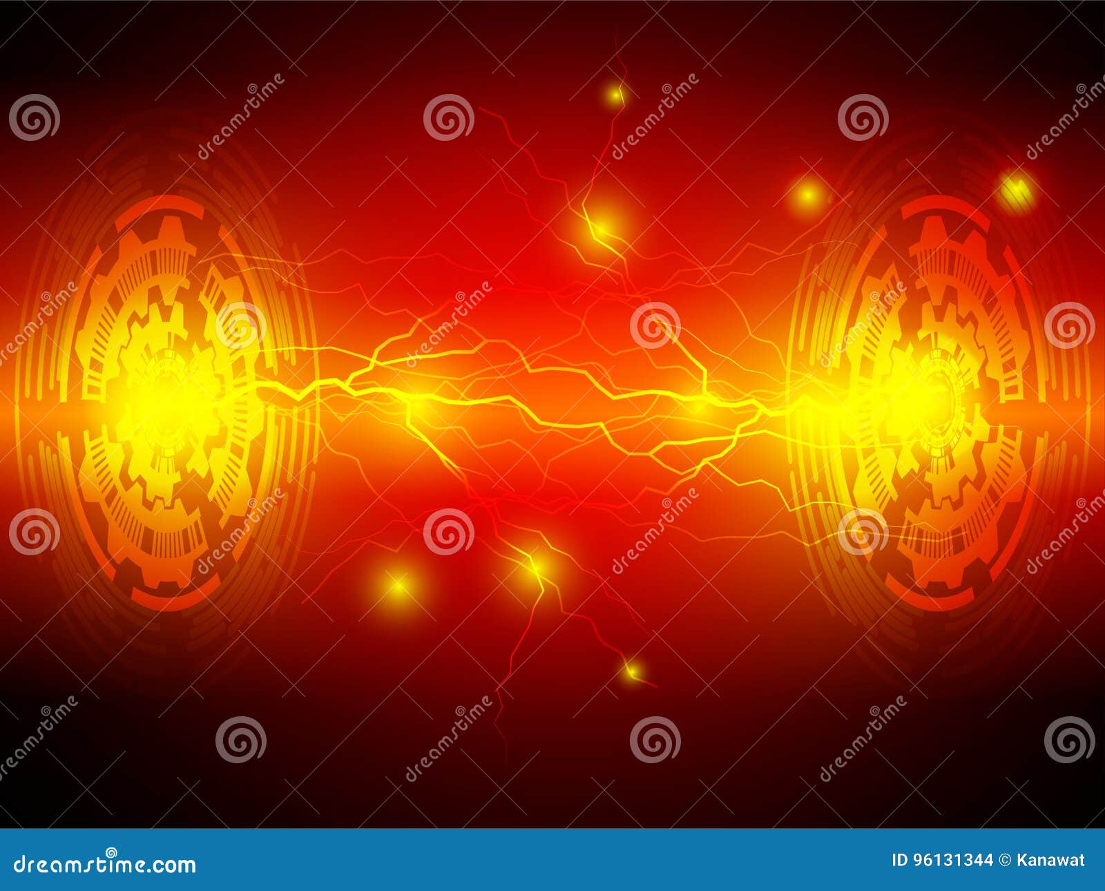 Lightning Abstract Vector Technology Red Background Stock Vector ...