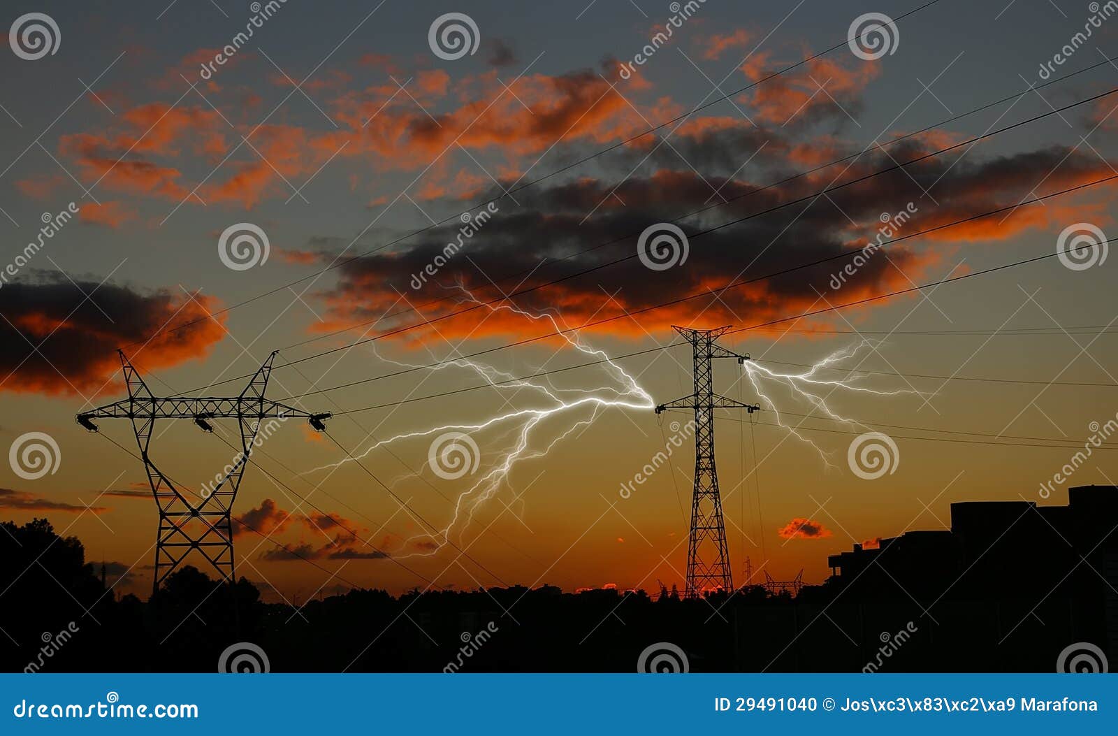 Lightning Arc stock photo. Image of powerline, distribution - 29491040