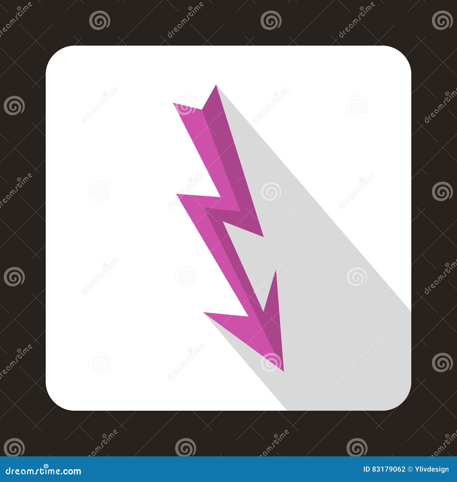 Lightning Arrow Icon, Flat Style Stock Vector - Illustration of ...