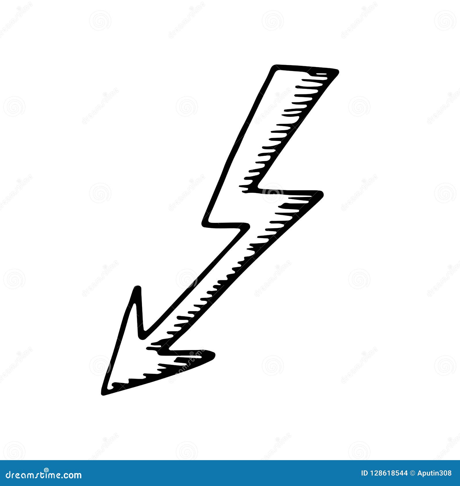 Lightning Arrow Icon. Isolated Object Stock Vector - Illustration of ...