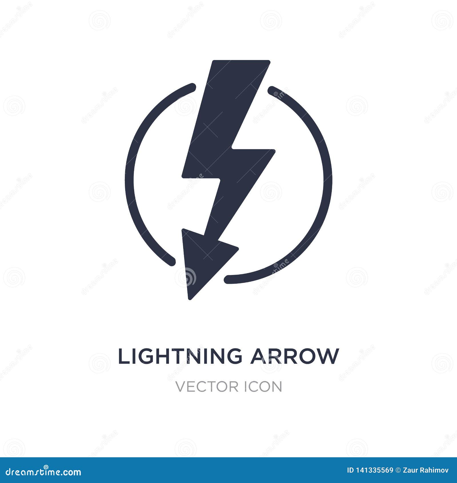 Lightning Arrow Icon on White Background. Simple Element Illustration ...