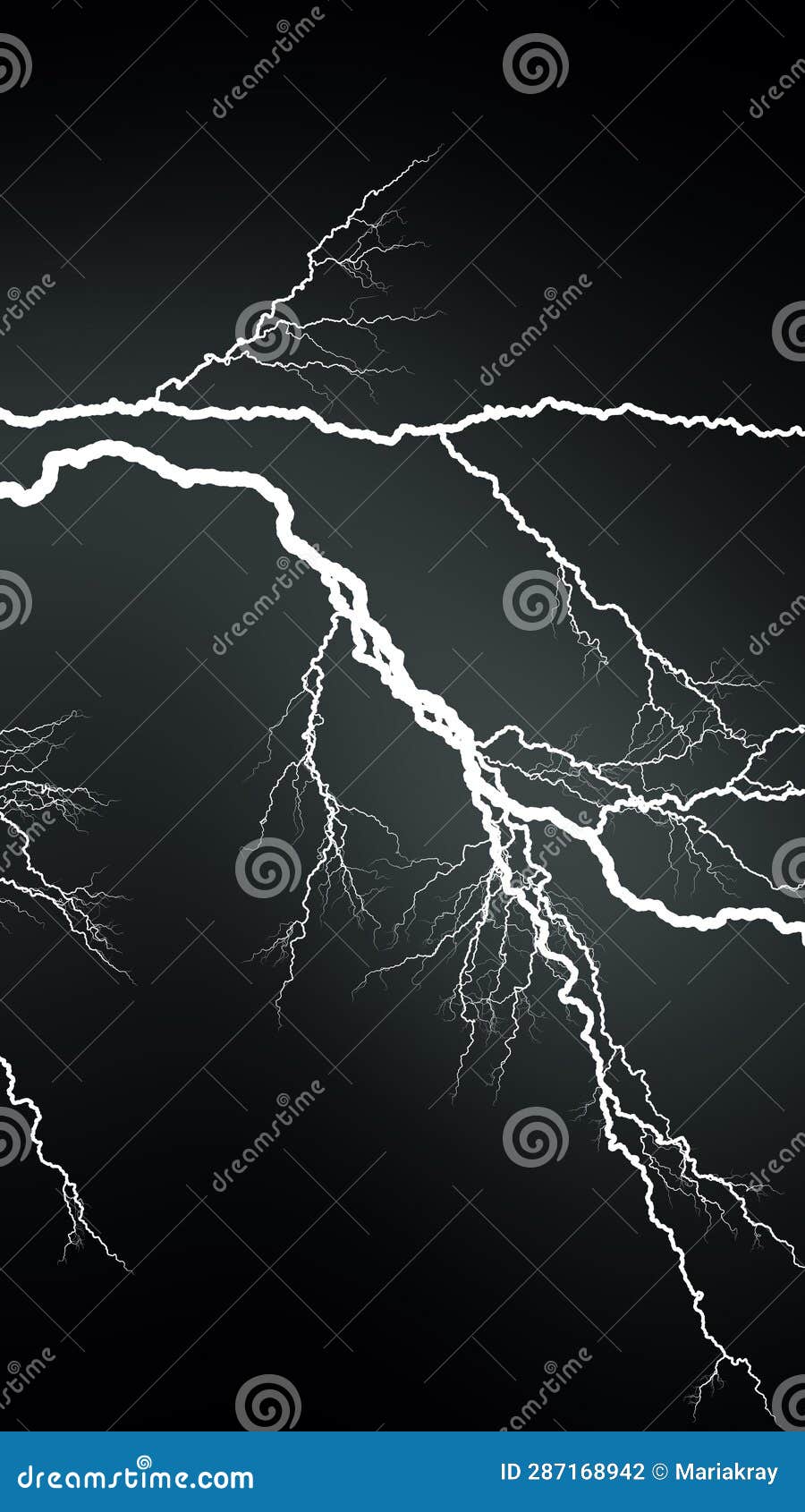 Lightning on Black Background, Digital Art Stock Illustration ...