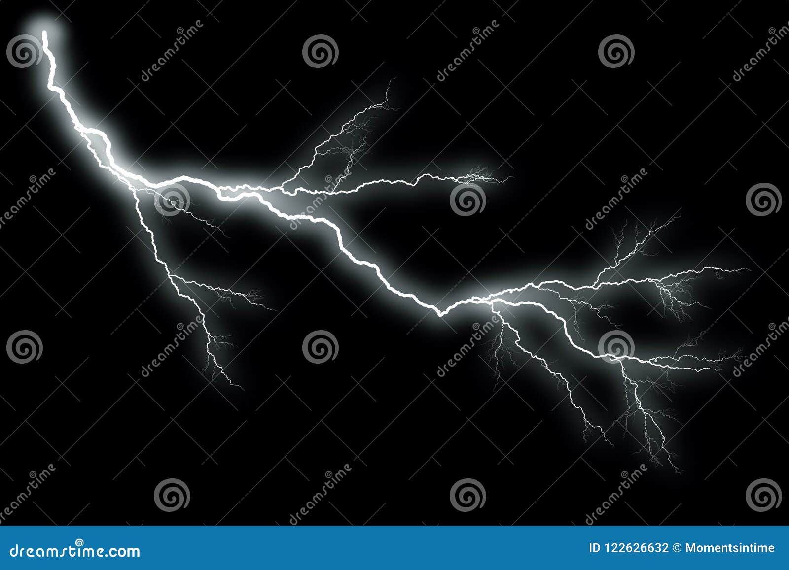 Lightning with Black Background Stock Illustration - Illustration of ...