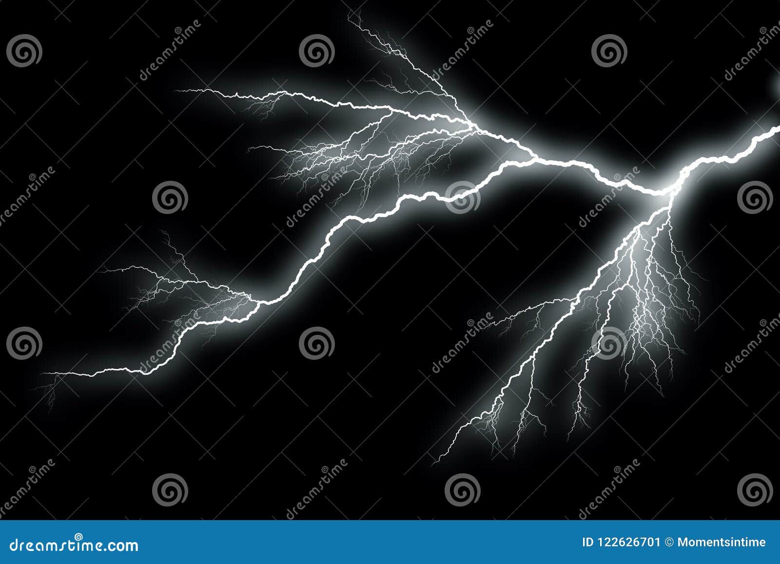 Lightning with Black Background Stock Illustration - Illustration of ...