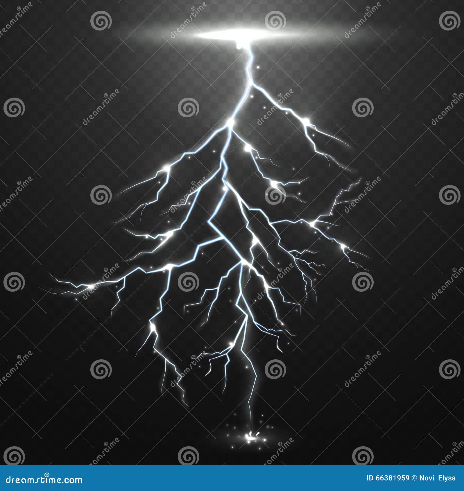 Lightning on Black Background with Transparency for Design Stock Vector ...