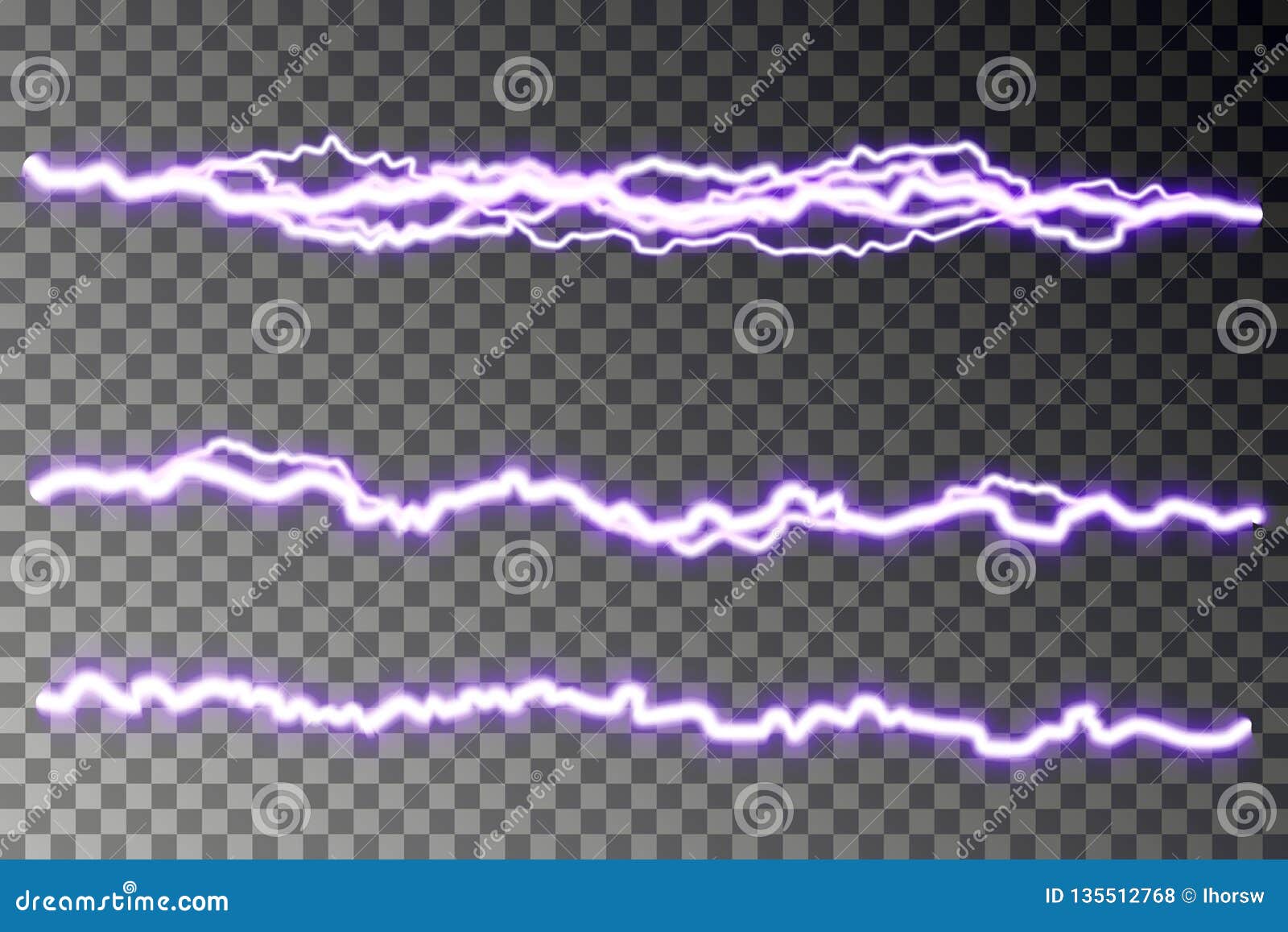 Lightning Blast Vector Isolated on Checkered Background. Electric ...