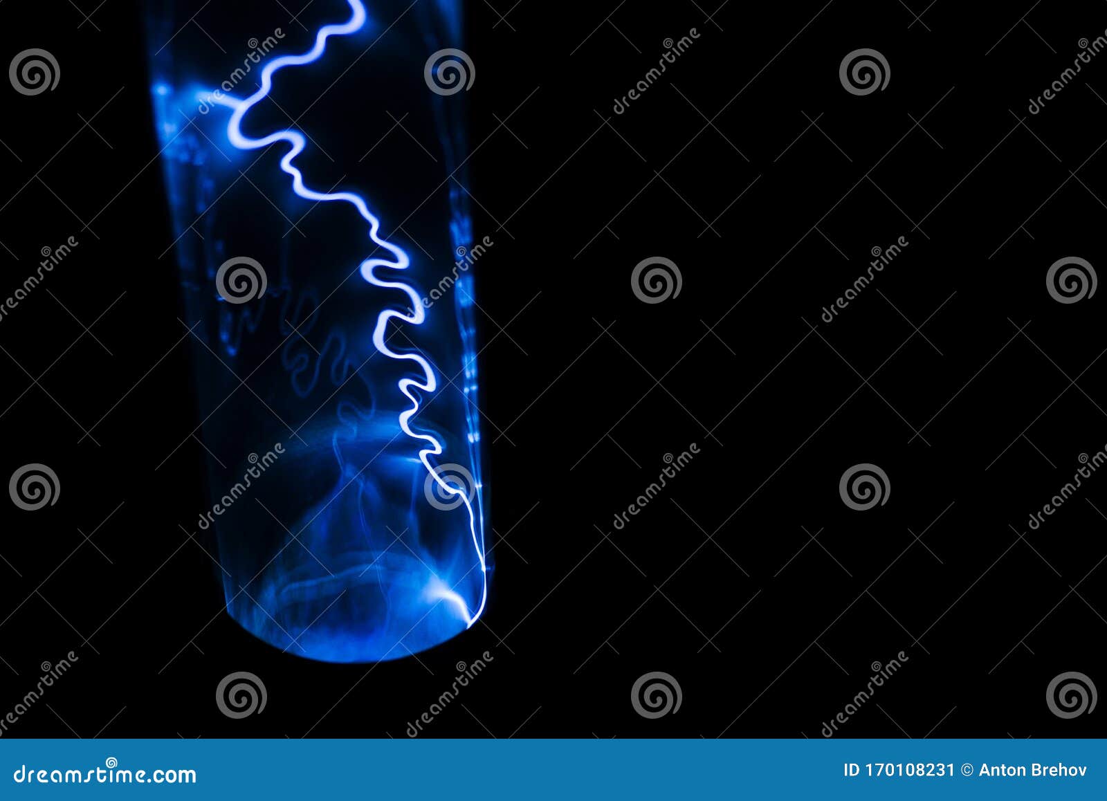 Lightning Blue on a Black Background. Natural Magic Light Effect ...