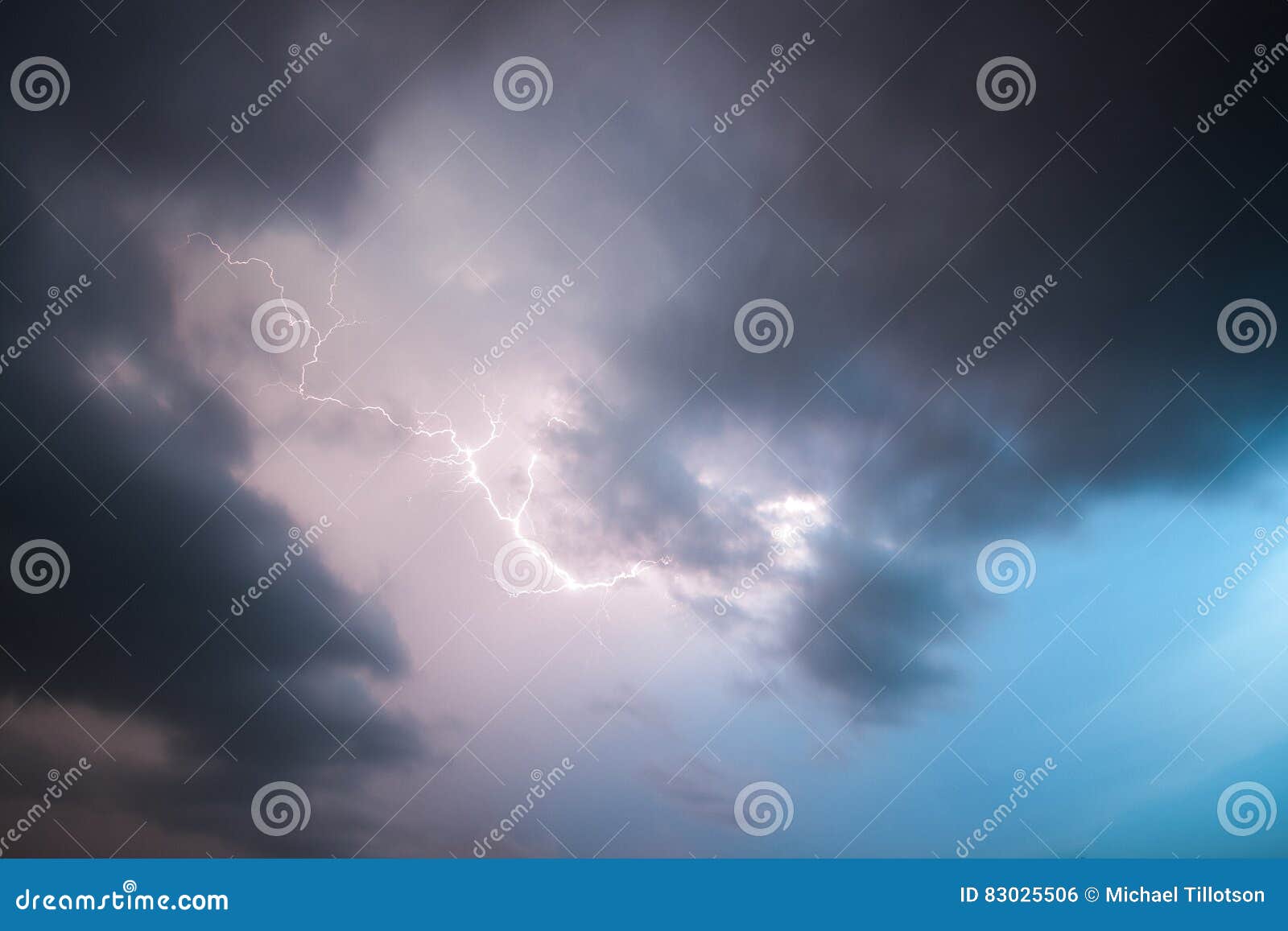 Lightning Bolt in Storm Clouds Stock Photo - Image of blue, severe ...