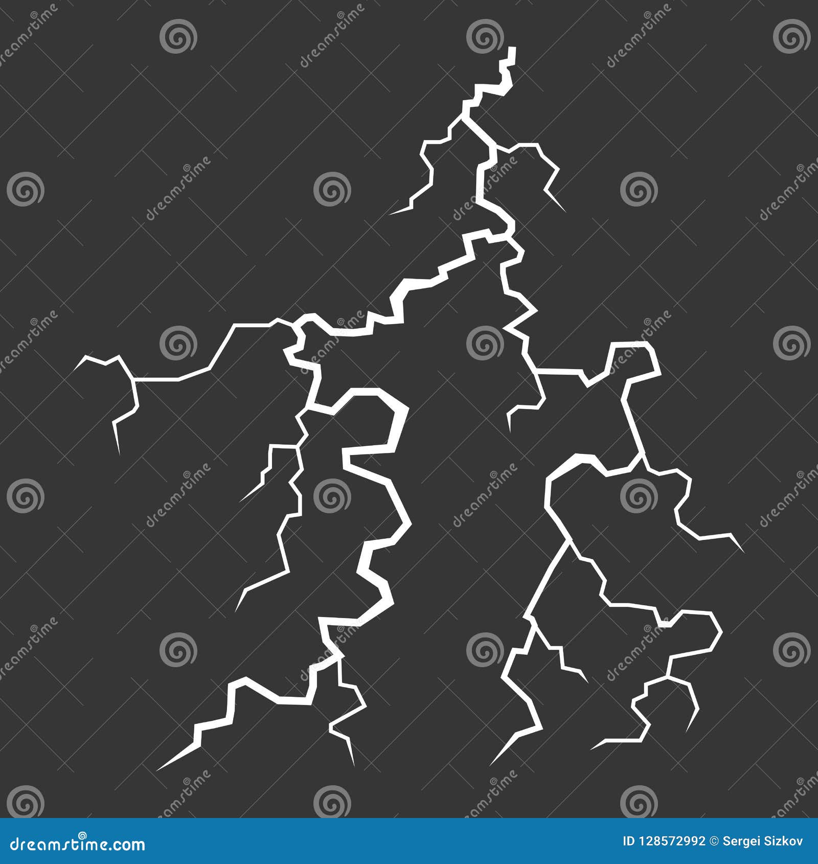 Lightning Bolt on Black Background. Thunderbolt Stock Vector ...