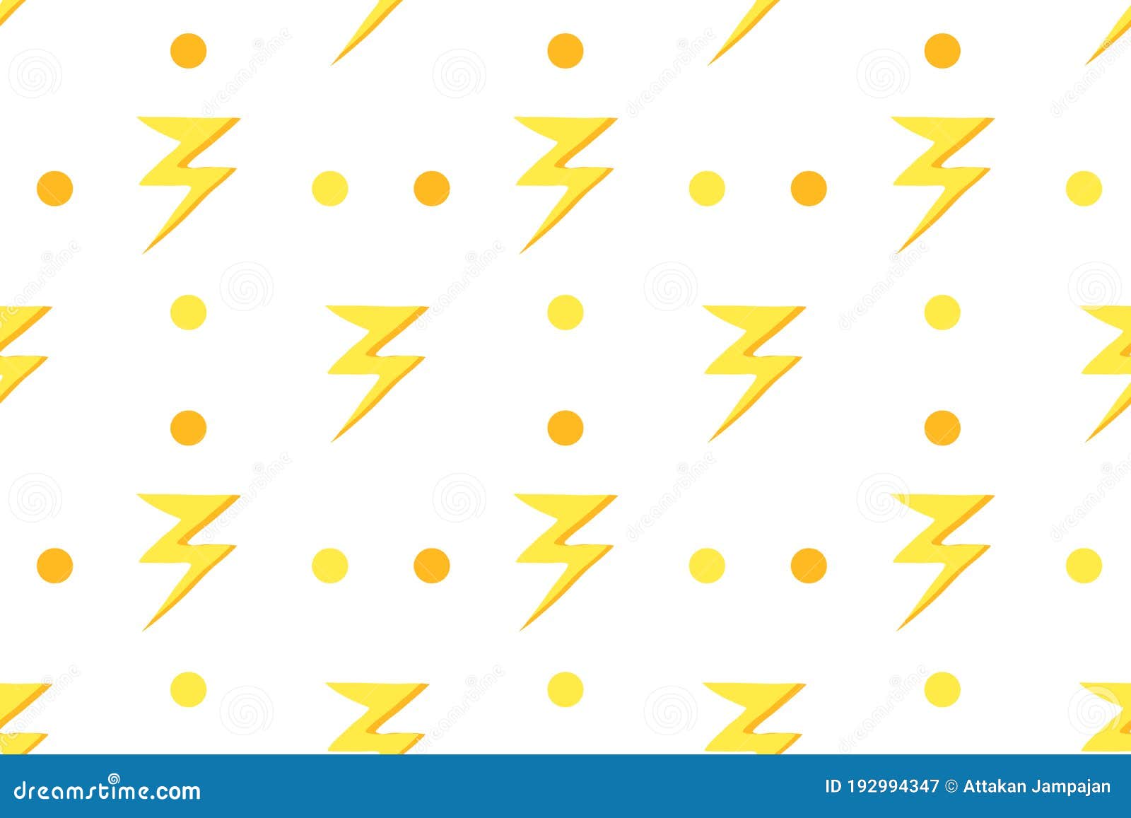 Lightning Bolt Cartoon Seamless Pattern,Vector,Illustration Stock ...