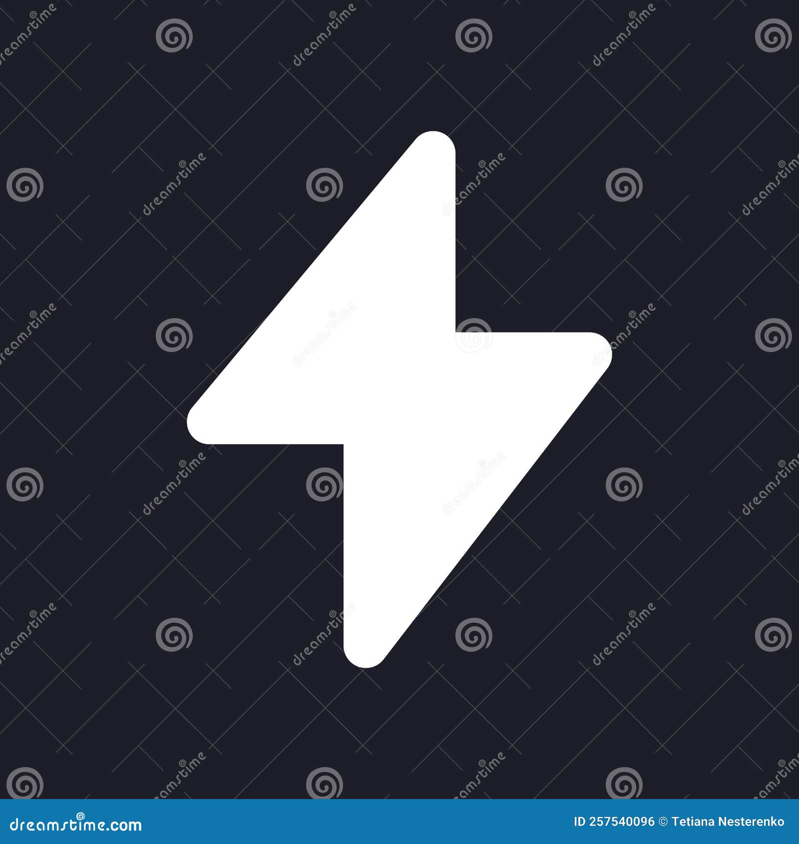 Lightning Bolt Dark Mode Glyph Ui Icon Stock Vector - Illustration of ...