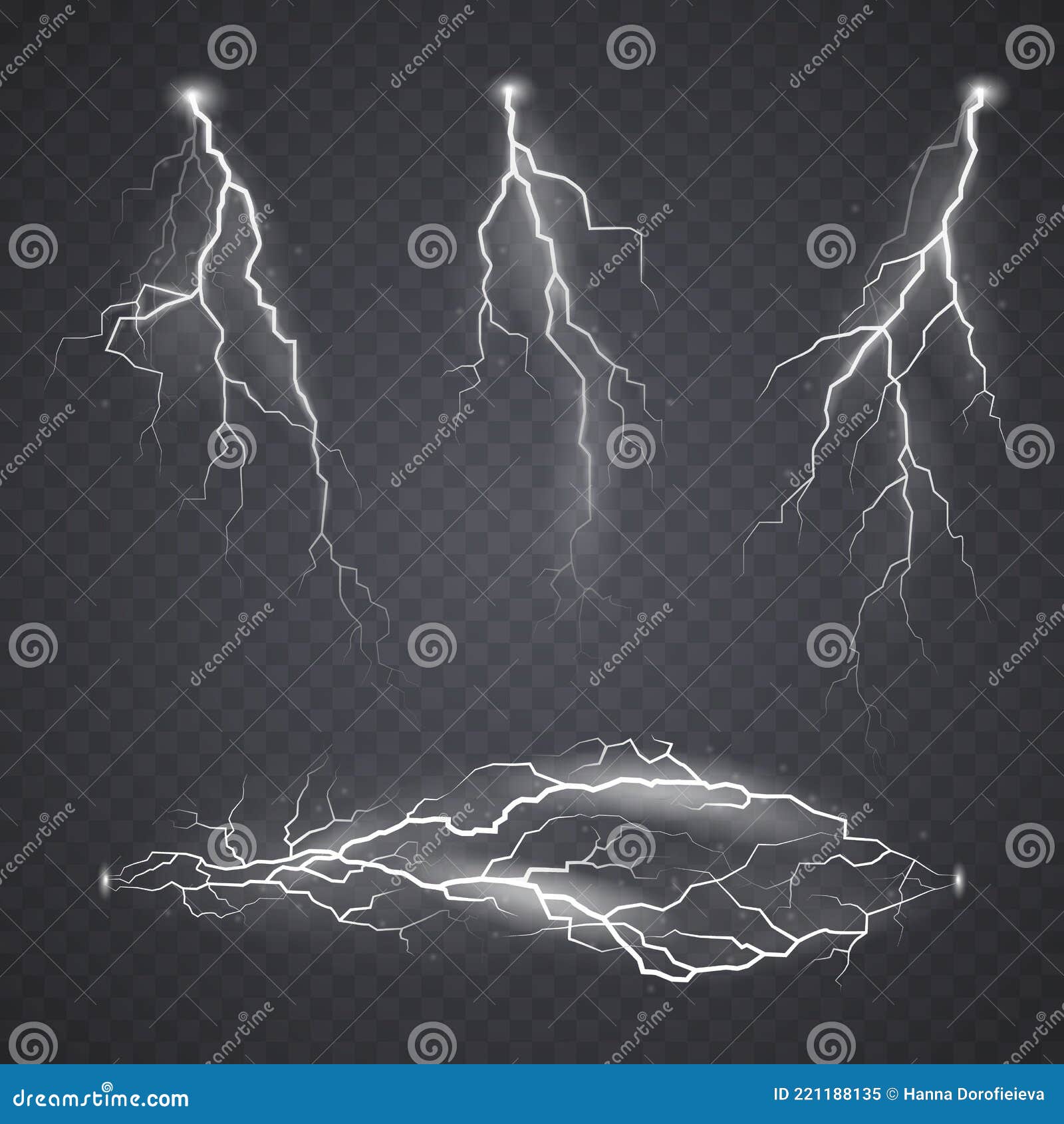 Lightning or Bolt Effect, Bright Realistic Flash Stock Vector ...