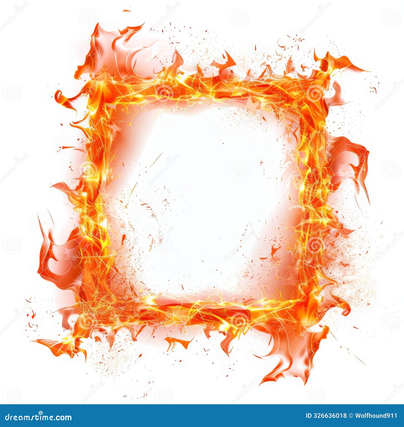 A Lightning Bolt Fire Frame with Jagged Flames Creating a Striking ...