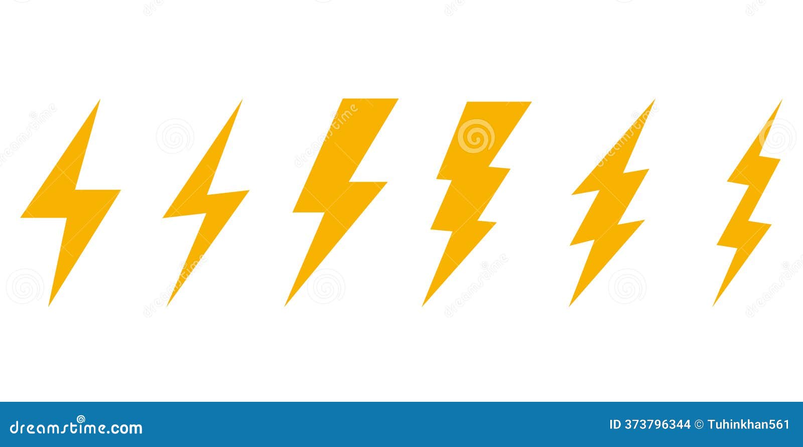Thunder Icon On White Background. Flat Style. Lightning Icon For Vector ...