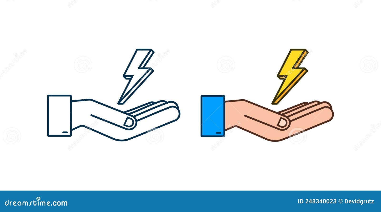 Lightning Bolt in Hands. Thunder Bolt, Lighting Strike Expertise ...