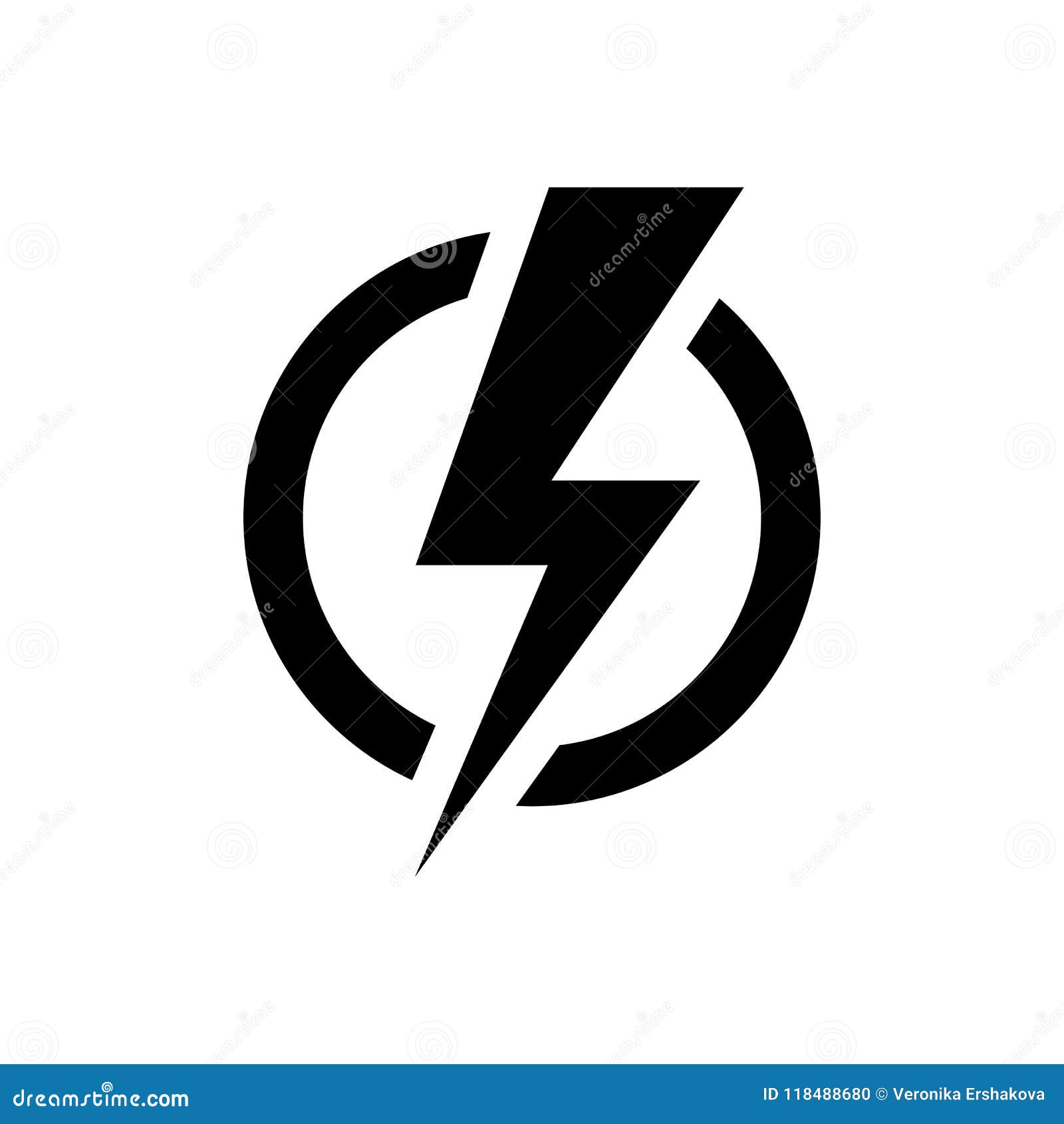 Power Lightning Logo Icon. Vector Black Thunder Bolt Symbol ... Power Lightning Logo Icon. Vector Black Thunder Bolt Symbol ...