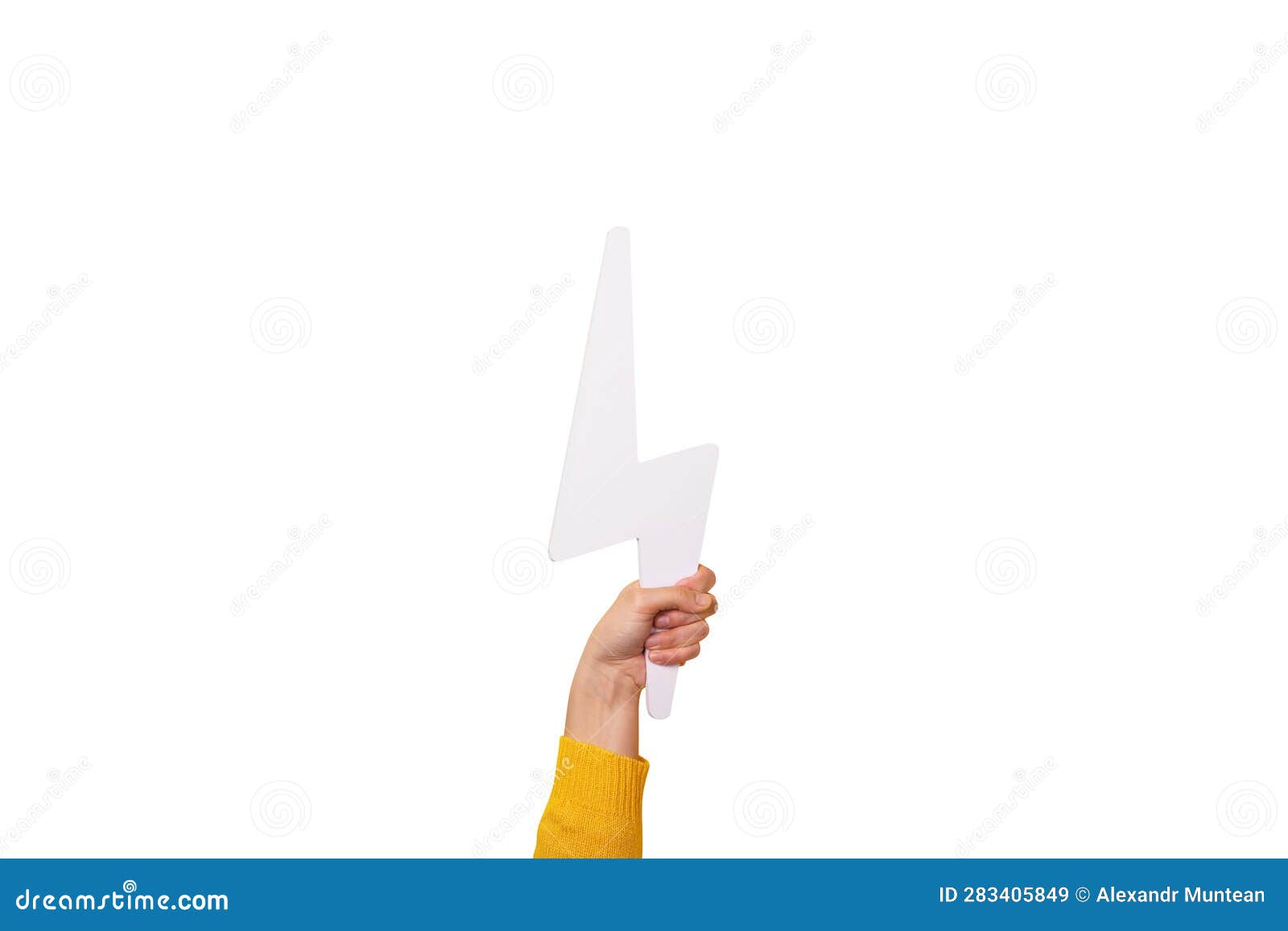 Lightning Bolt Icon in Hand Stock Image - Image of volt, supply: 283405849