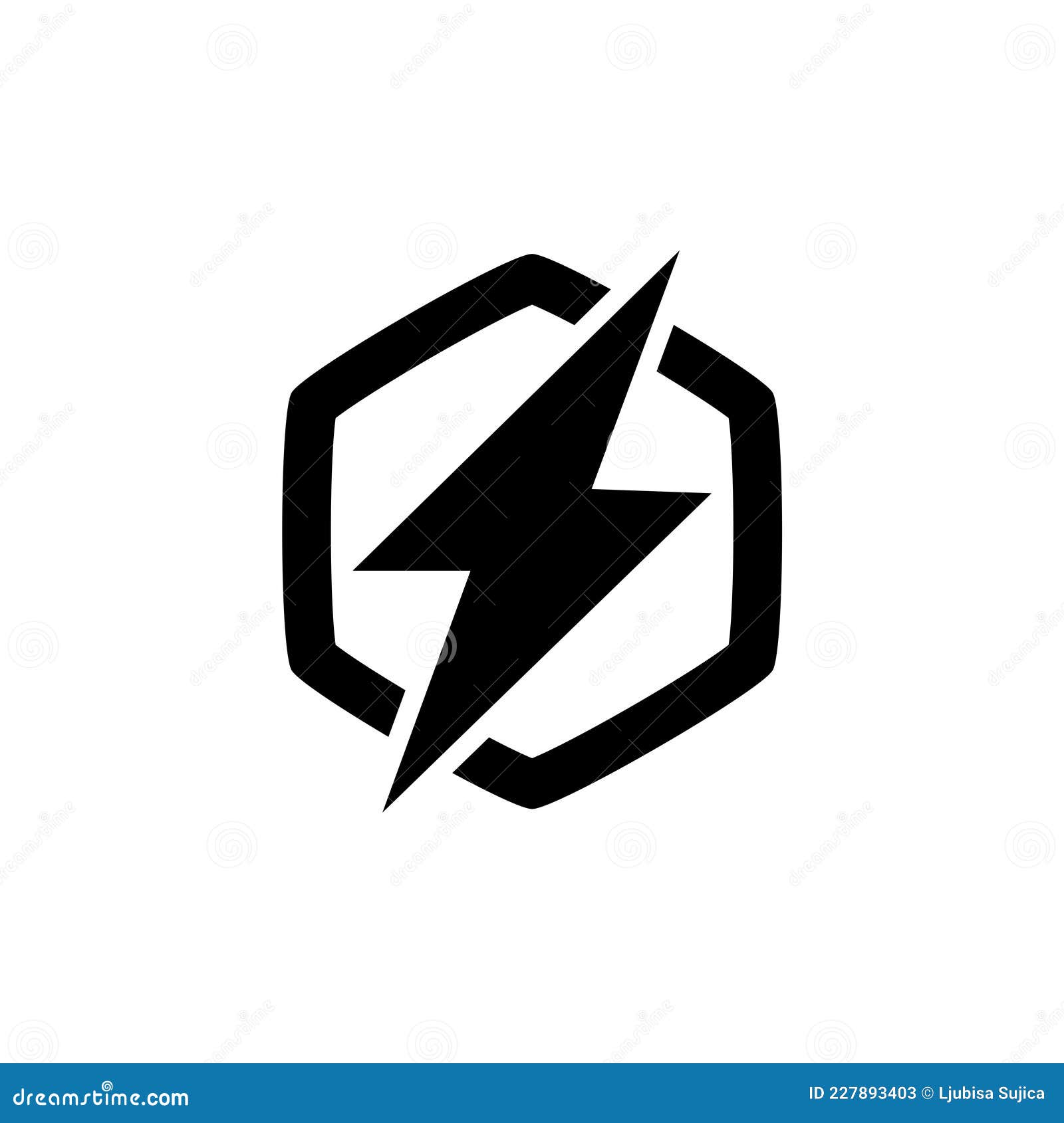 Lightning Bolt Icon Isolated on White Background Stock Vector ...