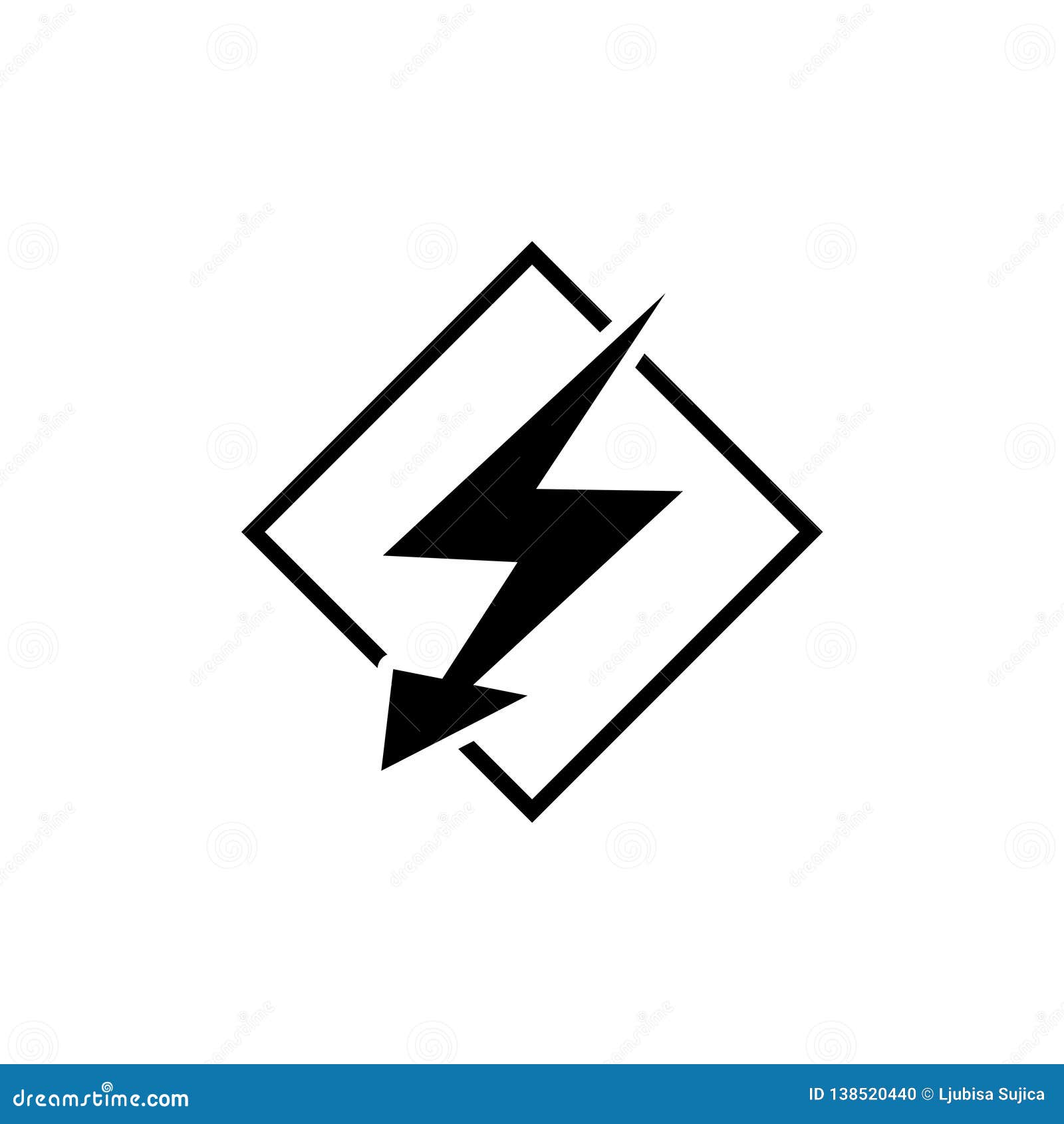 Lightning Bolt Icon or Logo Stock Vector - Illustration of flat, energy ...