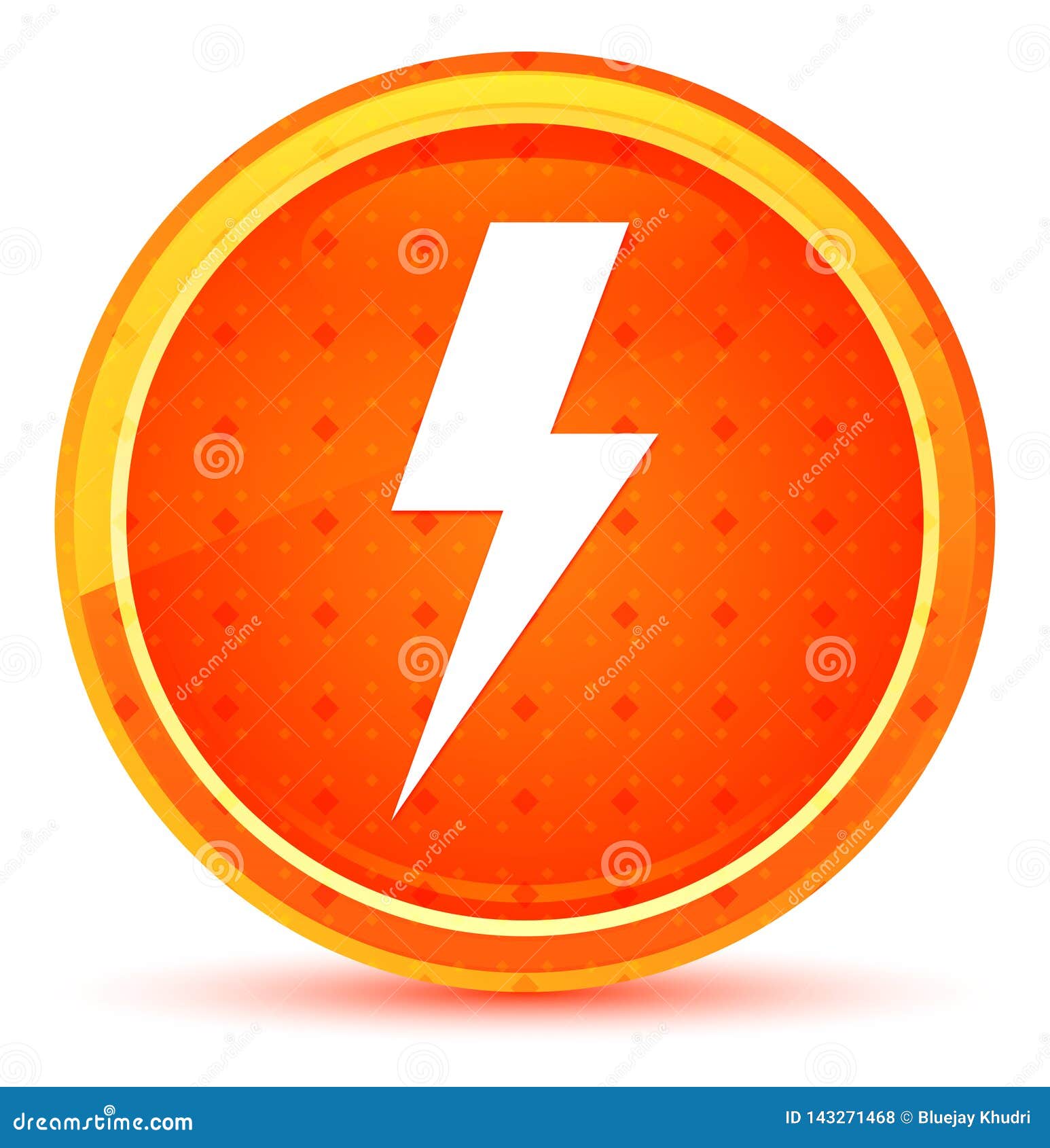 Lightning Bolt Icon Natural Orange Round Button Stock Illustration ...