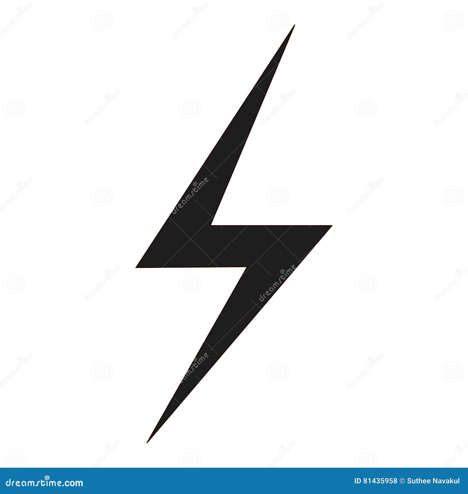 Lightning bolt icon stock vector. Illustration of lightening - 81435958
