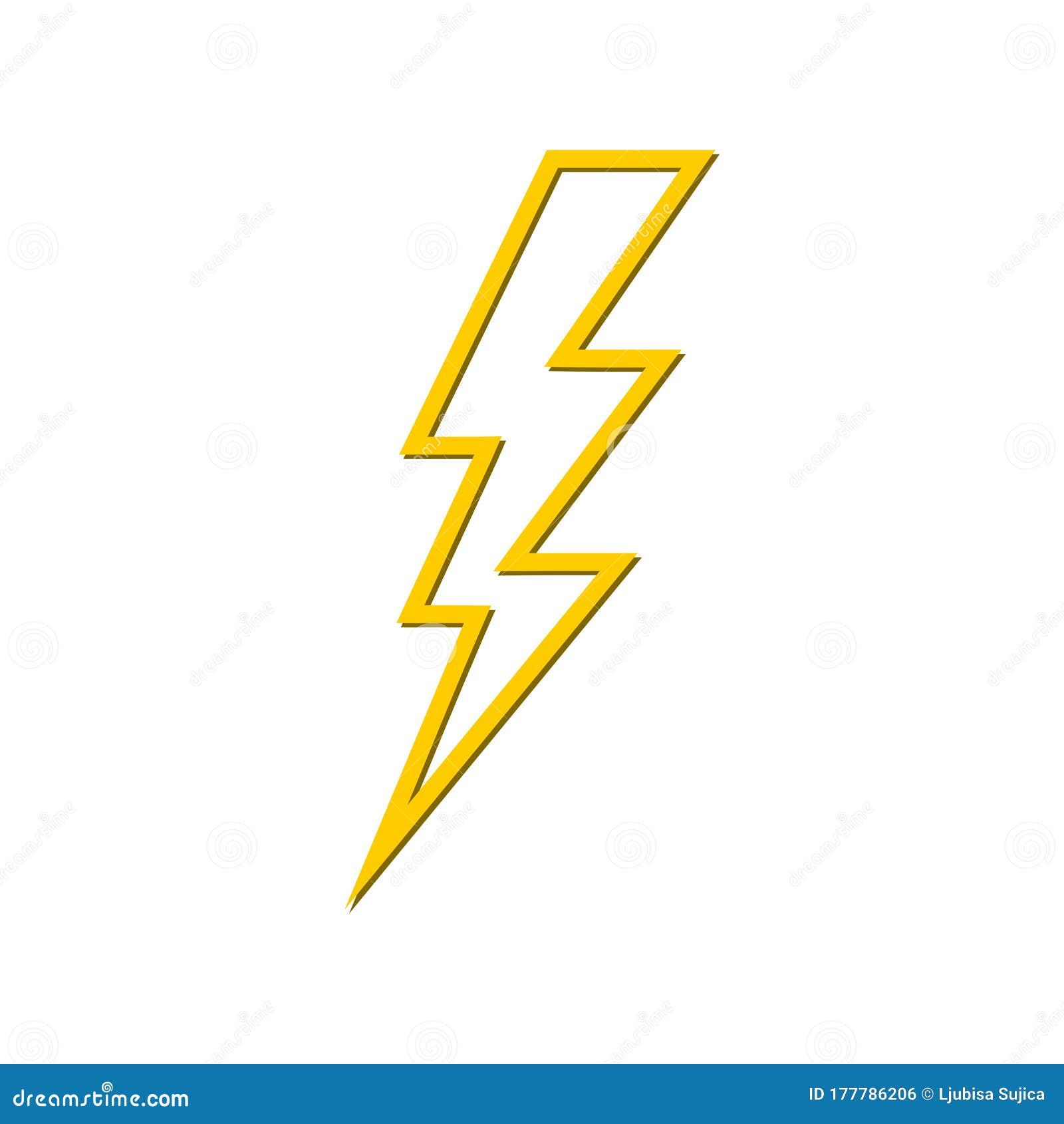 Lightning bolt icon stock vector. Illustration of bright - 177786206