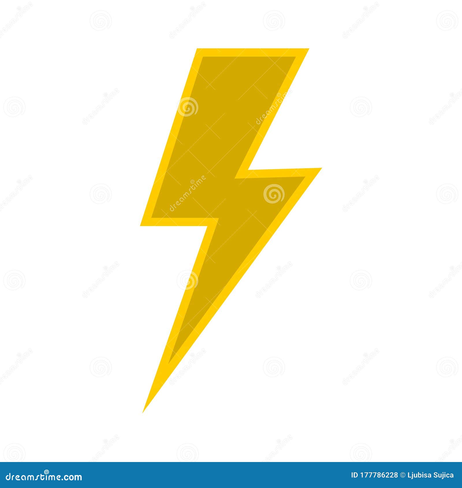 Lightning bolt icon stock vector. Illustration of lightning - 177786228