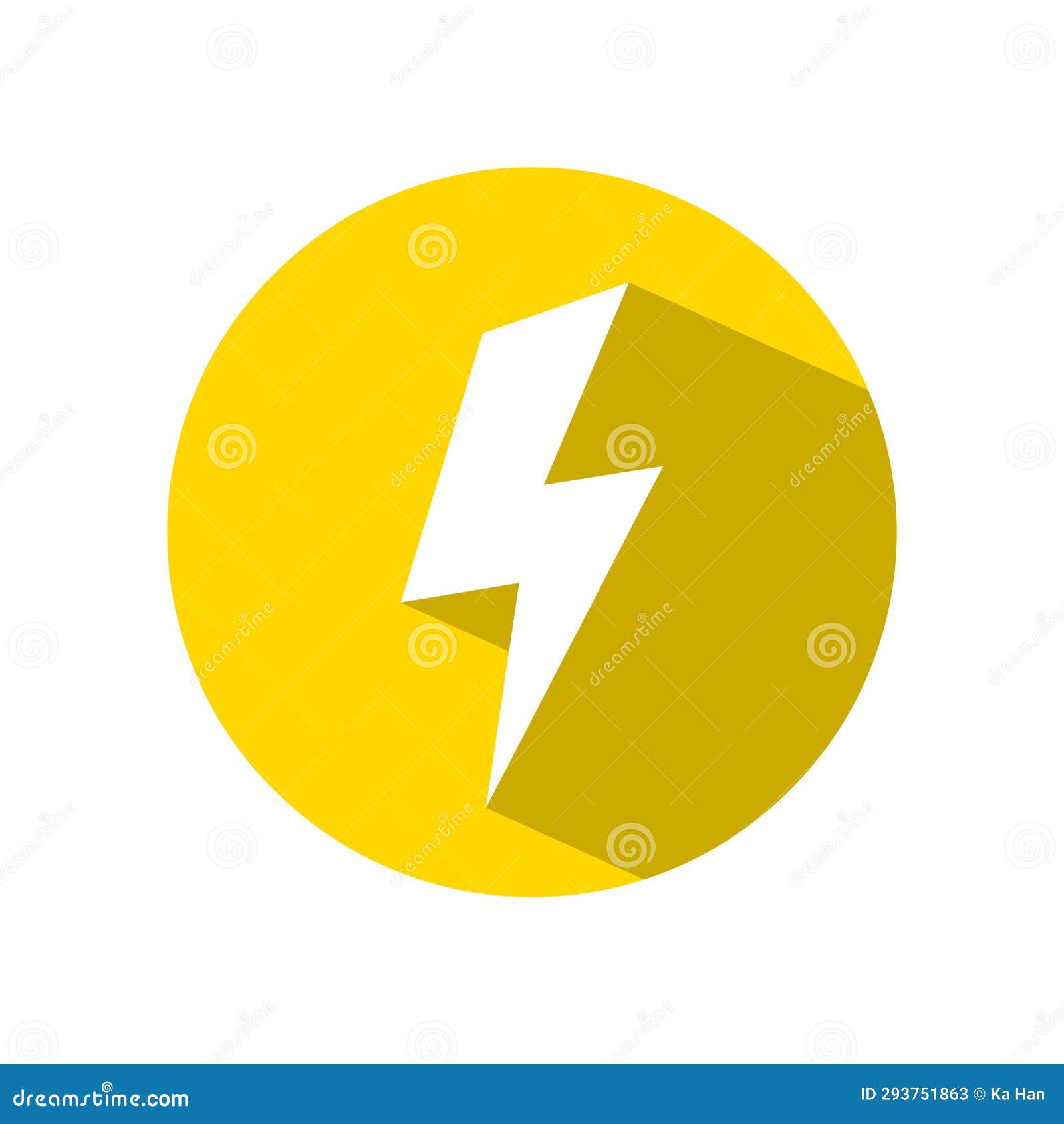 Lightning Bolt Icon Vector in Circle. Thunderbolt, Charge Sign Symbol ...
