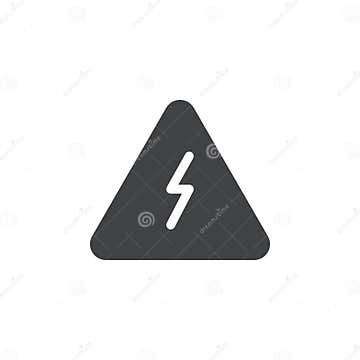 Lightning Bolt Inside a Triangle Icon Simple Vector Symbol Stock Vector ...