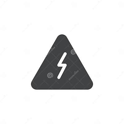 Lightning Bolt Inside a Triangle Icon Simple Vector Symbol Stock Vector ...