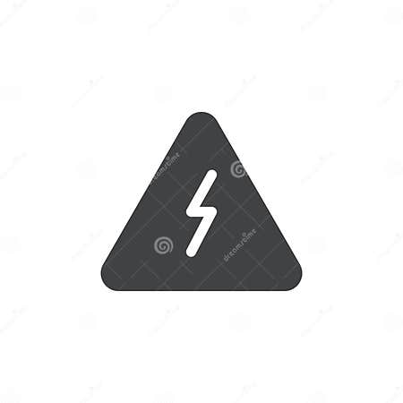 Lightning Bolt Inside a Triangle Icon Simple Vector Symbol Stock Vector ...