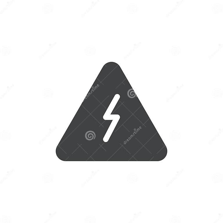 Lightning Bolt Inside a Triangle Icon Simple Vector Symbol Stock Vector ...