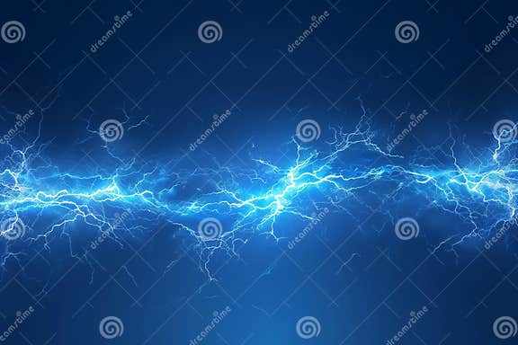 Lightning Bolt Isolated on a Blue Background Creating a Dramatic ...