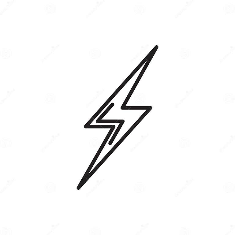 Lightning Bolt Line Icon Vector Illustrstion Stock Illustration ...