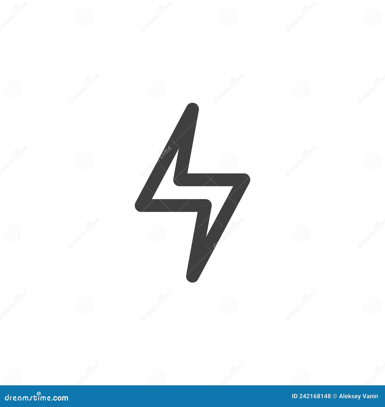 Lightning bolt line icon stock vector. Illustration of logo - 242168148
